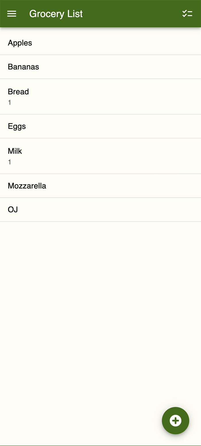 Our Shopping List